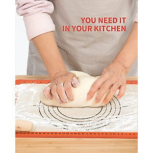 ANYLION Silicone Baking Mat, 4 Packs for Non-Stick Silicone Mats for Baking, BPA Free Pastry Mat with Measurements Silicone Mat for Cookies, Pastry & Macarons