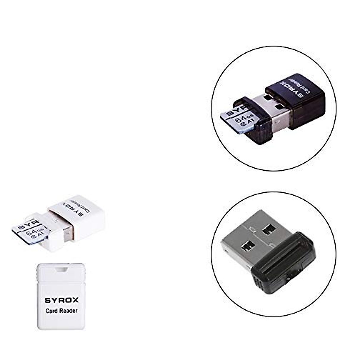 syrox Micro sd Mini Card Reader Data Transfer Fast and Convenient, Easy to Carry, Plug and Play (White)