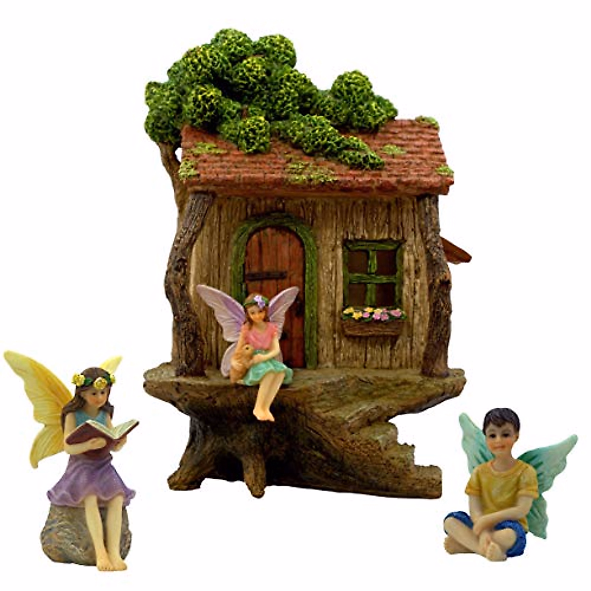 PRETMANNS Fairy Garden House Kit - Fairy Houses for Gardens - Fairy House Kit with Fairies for Fairy Garden, Fairy Garden Kit with a Fairy House & Garden Fairies - Fairy Garden Accessories Outdoor