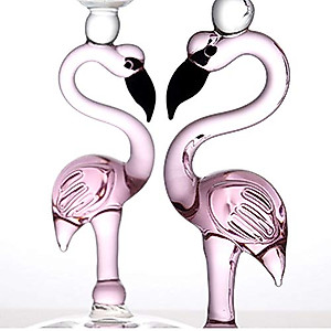 Creative Pink Flamingo Cocktail Martini Goblet Glass Cool Tableware Unique Bar Wine Set (2, 330ml wine glass)