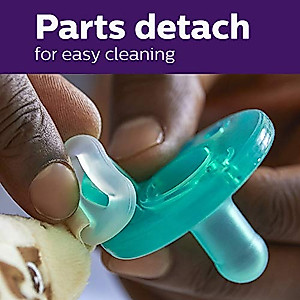 Philips AVENT Soothie Snuggle Pacifier Holder with Detachable Pacifier, 0m+, Elephant, SCF347/03