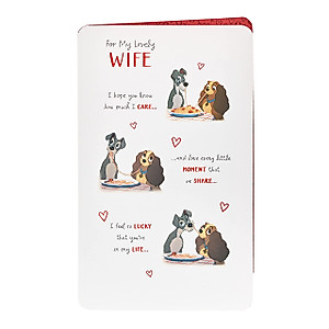 UK Greetings Wife Birthday Card - Cute Disney Birthday Card for Her - Lady and The Tramp Birthday Card for Wife,Beige,24.9 x 15.9 x 0.7 cm; 30 Grams