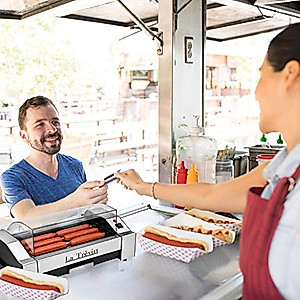 La Trevitt Hot Dog Roller- Sausage Grill Cooker Machine- 6 Hot Dog Capacity - Commercial and Household Hot Dog Machine for Family Use