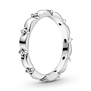 PANDORA Flower Petals Band, Clear CZ