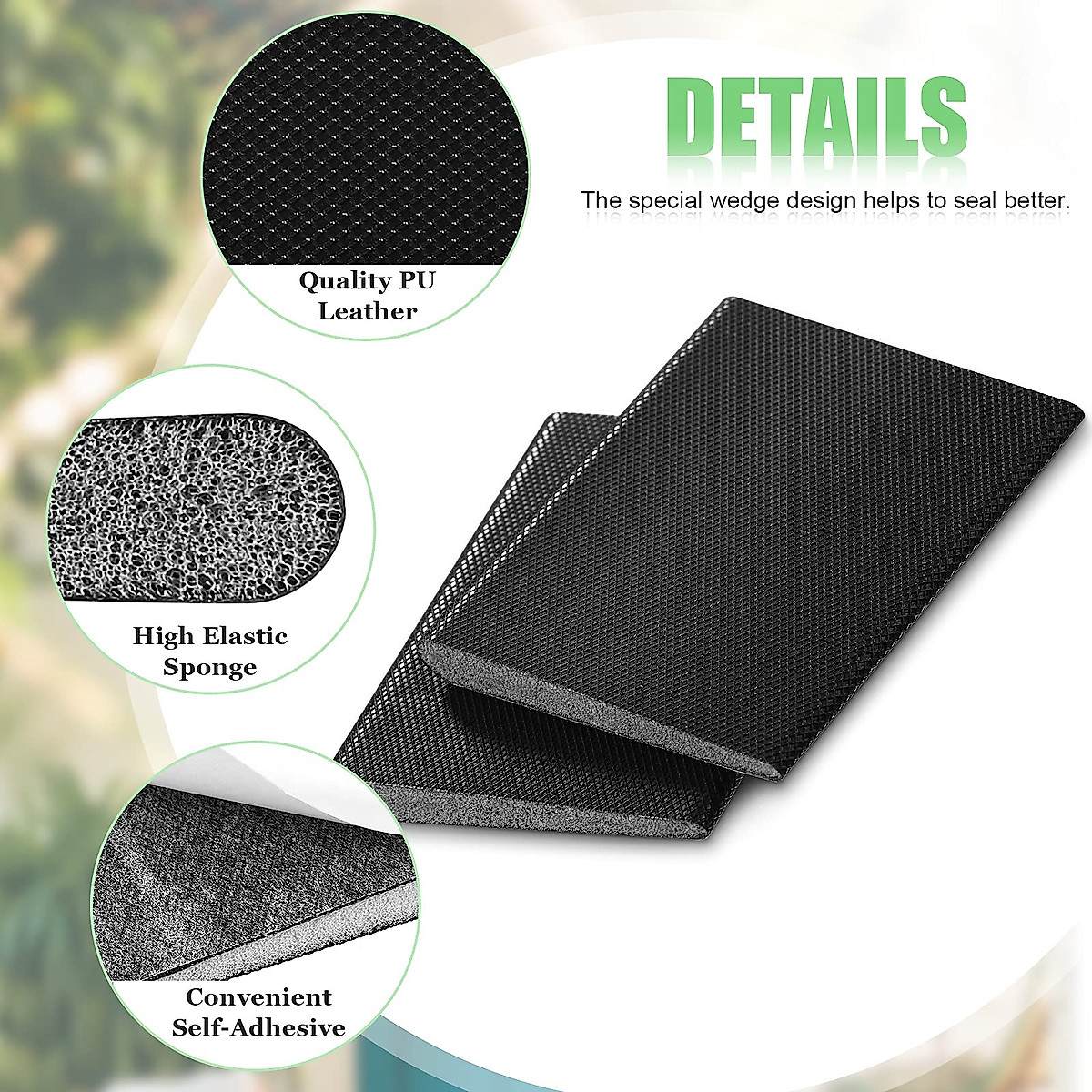 6 Pieces Self-Adhesive Door Corner Seals, Weather Stripping Draft Stopper, Door Frame Seal Corner Foam for Weather Protection, for Lsolation of Noise (Black)