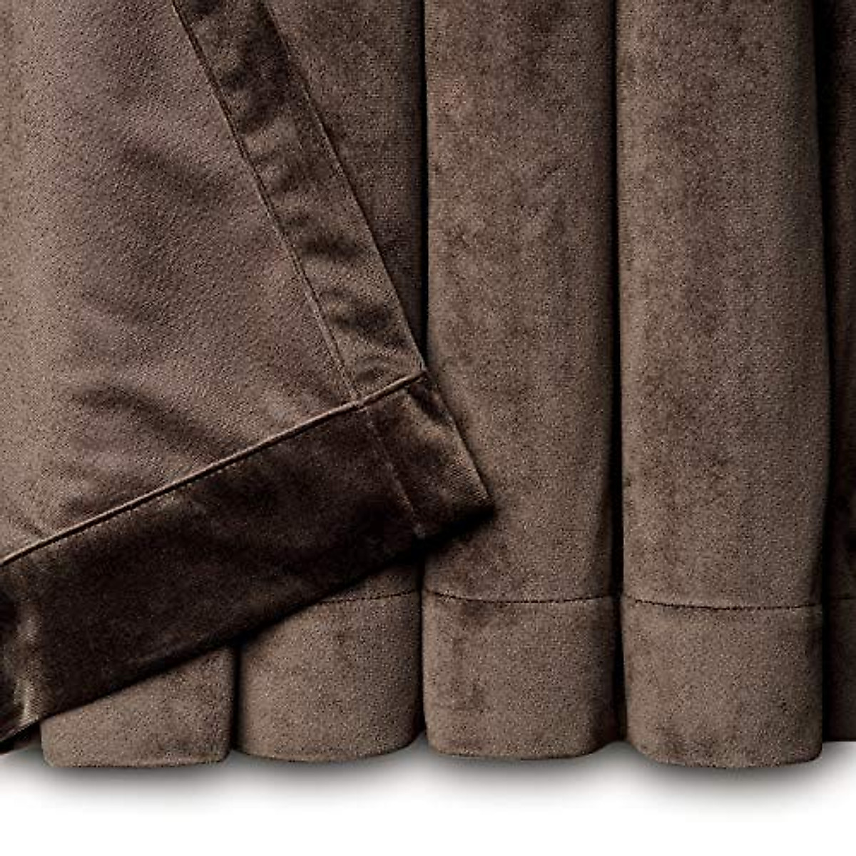 Chanasya Premium Brown Velvet Curtains Panel Set 2 -Piece - Grommet Partial Blackout Curtain Room Darkening Curtains Drapes for Living Room Bedroom - Window Treatment - 108 Inch Length -Mink