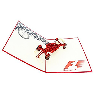 PopLife Formula One Car 3D Pop Up Card for All Occasions - Father’s Day, Happy Birthday, Congratulations, Retirement Gift, Work Anniversary - Race Car Drivers, F1 - for Husband, Son, Father, Friend