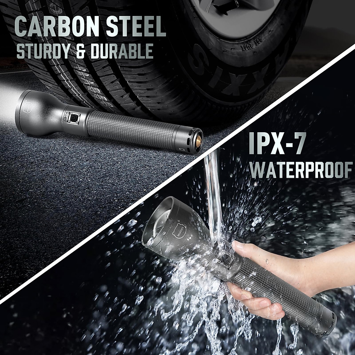 MIAOKE 250,000 Flashlights High Lumens, IPX7 & Zoomable XHP-90 Led Super Bright Rechargeable Flashlight with 3 Lighting Modes, Flashlights for Home, Hunting, Camping, Emergencies-Best Gift for Man