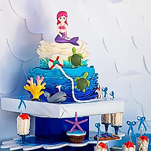 Aquarium Fish Tank Mermaid Ornament Miniature Mermaid Figurines with Simulated Seaweed for DIY Craft Aquarium Fish Tank Desk Accessories Decoration