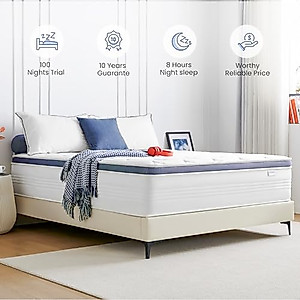Dourxi Queen Mattress, 12 Inch Hybrid Queen Size Mattress in a Box with Gel Memory Foam, Individually Pocketed Springs for Support and Pressure Relief - Medium Plush