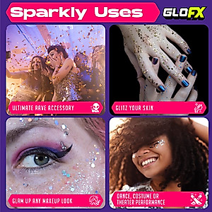 Biodegradable Glitter Makeup | Face Glitter, Hair Glitter, and Body Glitter | Plant Based Glitter Makeup for EDM Rave Music Festivals and Cosplay | Chunky Glitter Multicolor 4 Pack