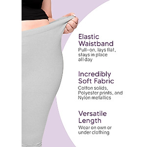 Women's Cotton Plus Size Leggings Black 4X