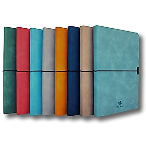 YRL Best Writing Journal Notebook, College Ruled/Lined, A5, 5.8x8.3”, Premium Faux Leather Soft Cover, Fine Thick Paper, Sewn Bound, Inner Pocket, Elastic Closure Wrap, Pen Loop, Lays Flat, Green