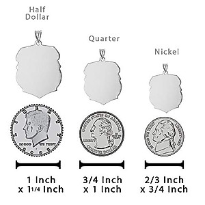 PicturesOnGold.com Saint Michael Personalized Police Badge with Department & Badge Number in Solid 14k Yellow Gold, 14k White Gold or Sterling Silver (2/3 x 3/4 Inch, 14k Yellow Gold)