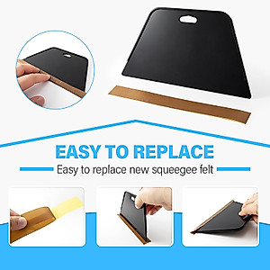 Gomake Wallpaper Smoothing Tool Wallpaper Brush Tools Kit with Felt Squeegee Craft Precision Knife for Paper Peel and Stick Wallpaper Car Wrap Vinyl Window Tint Film Wallpaper Adhesive (Kit 02)