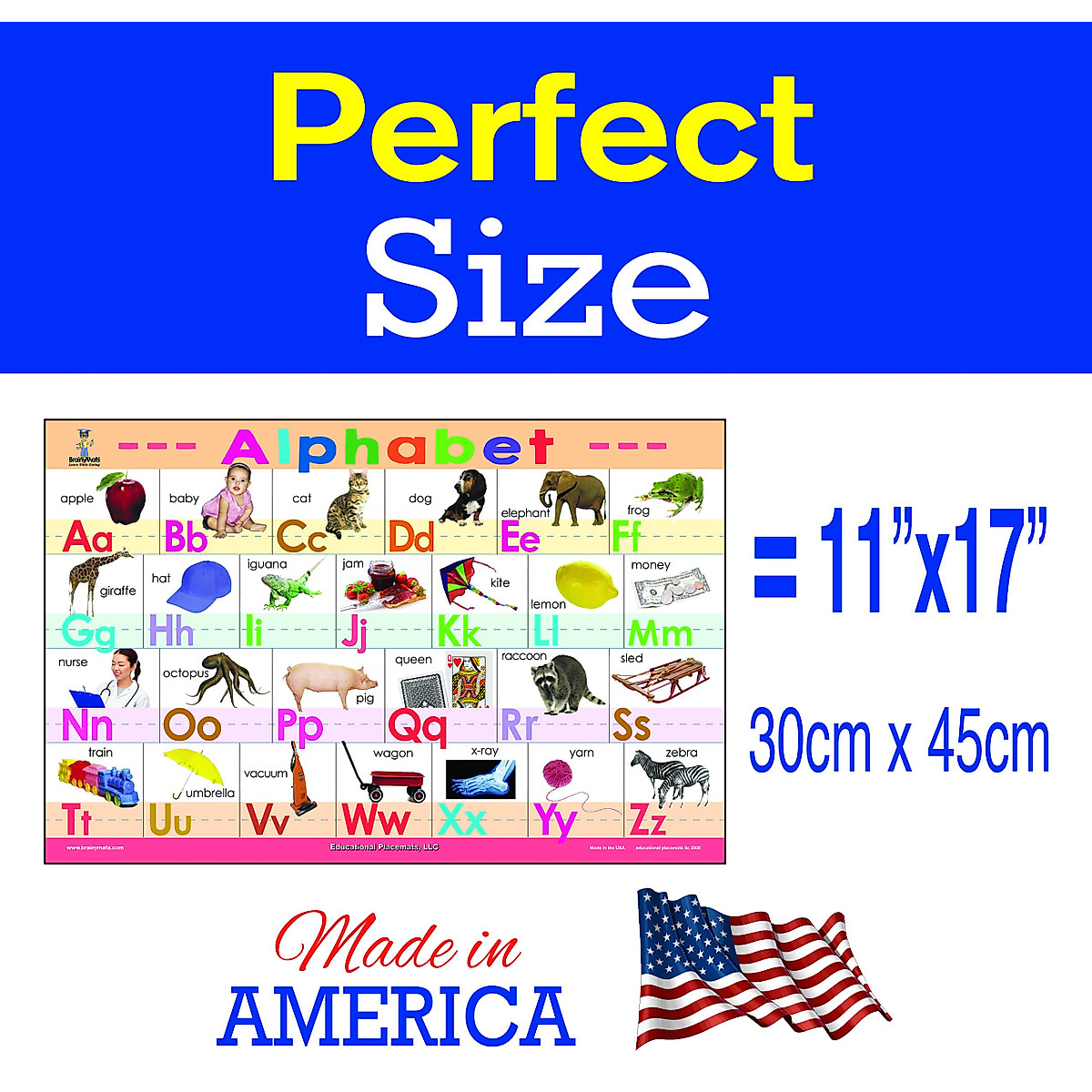 Brainy Mats Presidents Placemat for Kids 17 X 11
