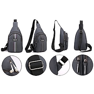 Yerchic Small Sling Backpack for Men Women, Lightweight One Strap Sling Bag Casual Daypack Crossbody Shoulder Bag for Walking Biking Travel Cycling, Black