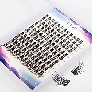 GAQQI Lash Clusters, GQ20 Individual Lashes 120pcs C Curl, DIY Lash Extension 10-20mm Mixed Length False Eyelash Clusters, Fluffy Natural Lash Wisps (GQ20,C Curl,10-20mm)