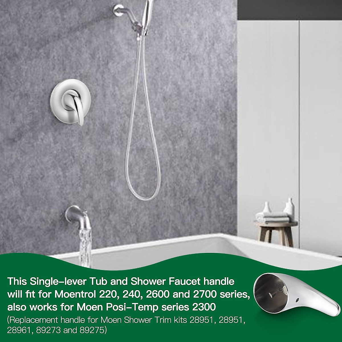 LIBERAQUAR Replacement (100657) for Moen Lever Shower Handle, Compatible with Moen PosiTemp Valve Systems