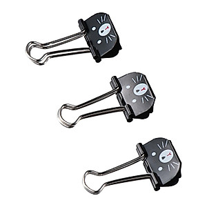 dohobby Cat Metal Binder Clips, Black Medium Paper Clamps Binder Clips, Book Clip Set, for Home Desk Organizers Office Supplies, 12Pcs
