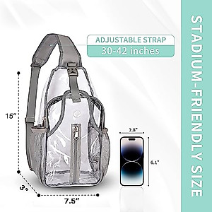 SPODEARS Clear Crossbody Sling Backpack Sling Bag for Women Men Chest Shoulder Bag Daypack for Travel Hiking