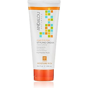 Andalou Naturals Styling Cream Ounces, Argan Oil & Shea, 6.8 Fl Oz