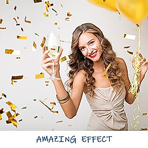 Yeunmu Confetti Cannon 2 Pack (Gold), 16 inches+Longer Confetti Poppers Perfect for photography , Party Poppers Confetti Shooters Suitable for Fundraiser, Drive-by Birthday Parade, Graduation, Wedding.