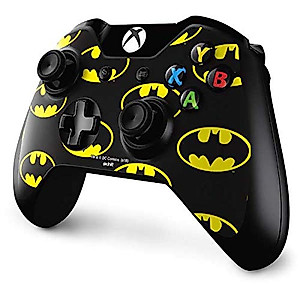 Skinit Decal Gaming Skin Compatible with Xbox One Controller - Officially Licensed Warner Bros Batman Logo All Over Print Design