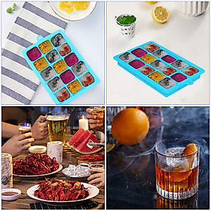 Silicone Ice Cube Tray with Lid, 2 Pack Stackable Ice Trays for Freezer, 30 Pcs Ice Molds Blue