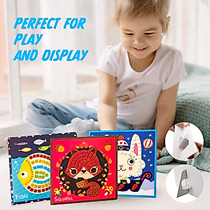 Jar Melo Mosaic Stickers for Kids; Mosaic Art; 8 Sheets, Kids Mosaics Painting, Crayons for Toddlers; 16 Count, Washable Fat Crayons Bulk, Non Toxic