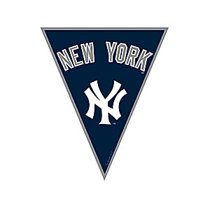 New York Yankees MLB Blue & White Plastic Pennant Banner - 12' (Pack Of 1) - Perfect For Game Day & Baseball Fans