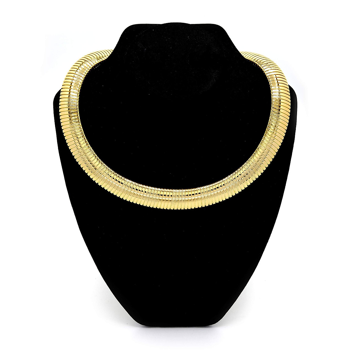 Marshal Metal Fashion Necklace 18K Gold Plated Brass Omega Choker Necklace (NK154G(15mm))