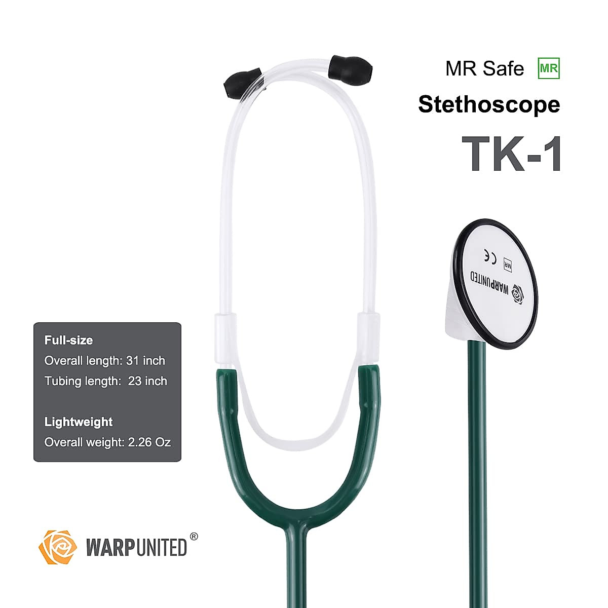 TK-1 Professional MR Safe Stethoscope Dual-Frequency Avocado Green