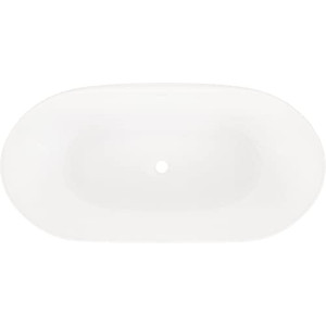 Signature Hardware 952997-59 Patera 59" Resin Soaking Freestanding Tub with Integrated Drain and Overflow