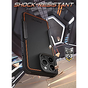 Poetic Neon Series iPhone 14 Pro Case, Dual Layer Heavy Duty Tough Rugged Light Weight Slim Shockproof Protective Drop Protection Phone Case 2022 New Cover for iPhone 14 Pro (6.1 Inch), Black