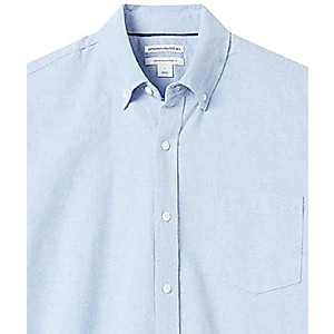 Amazon Essentials Men's Regular-Fit Short-Sleeve Pocket Oxford Shirt, Blue, X-Large