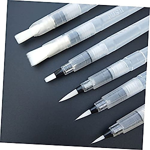 VILLCASE Water Brush Pen 9 Pcs Water Coloring Brush Pen Ink Pen Set Flat Pen Writing Brush Painting Pen Portable White Watercolor Brush Water Soluble Colored Pencils