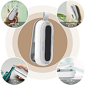 ODSD 2-Pack Bag Sealer Mini, 2 IN 1 Heat Sealer & Cutter Battery Powered,Vacuum Sealer Portable Handheld Bag Resealer Kitchen Gadget Machine for Food Chip Bags Storage (Battery Included)