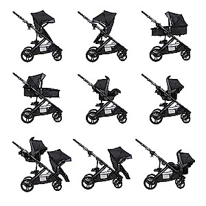 Baby Trend Morph Single to Double Modular Travel System, Black
