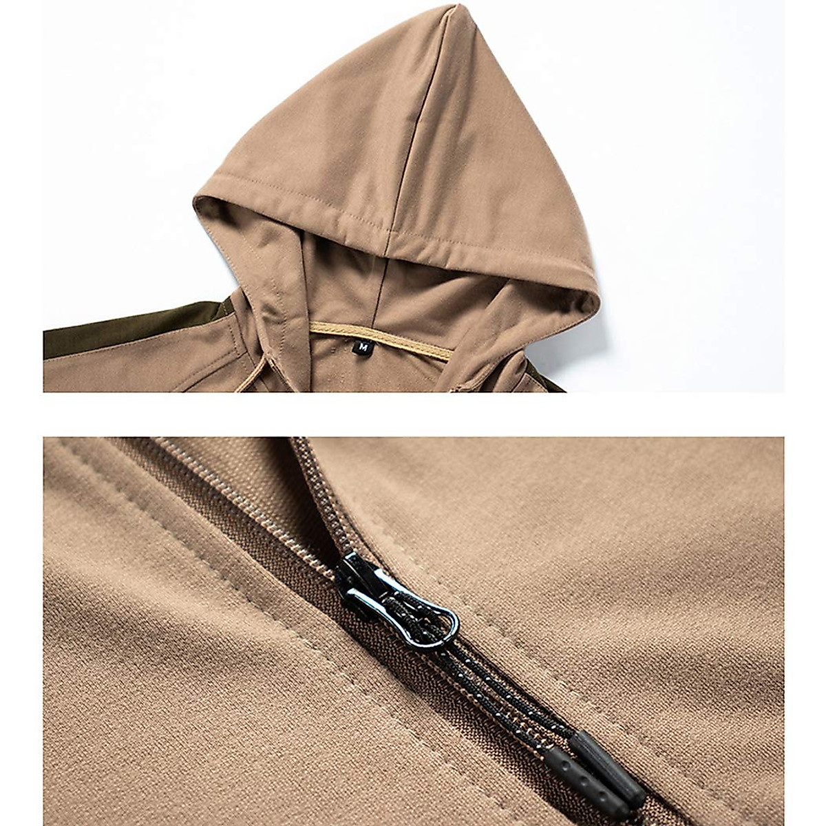 watersouprty Men's Casual Tracksuit Long Sleeve Running Jogging Running Athletic Sports Set (Khaki#, L)