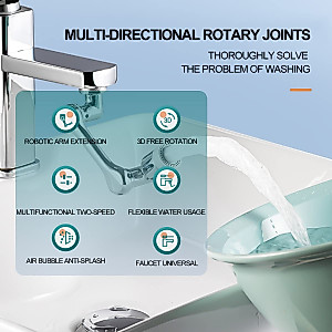 1080° Faucet Extender For Bathroom Sink, Rotating Faucet Extender Aerator, Swivel Faucet Attachment, 1080 Degree Rotatable Faucet Aerator (Single-Mode)