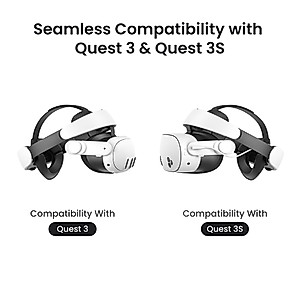 KIWI design H4 Boost Comfort Battery Head Strap Accessories for Meta/Oculus Quest 3/Quest 3s, Dual Fast Charge The VR Headset and Battery Strap in 2.5h, Halo Head Strap Reduce Facial Pressure