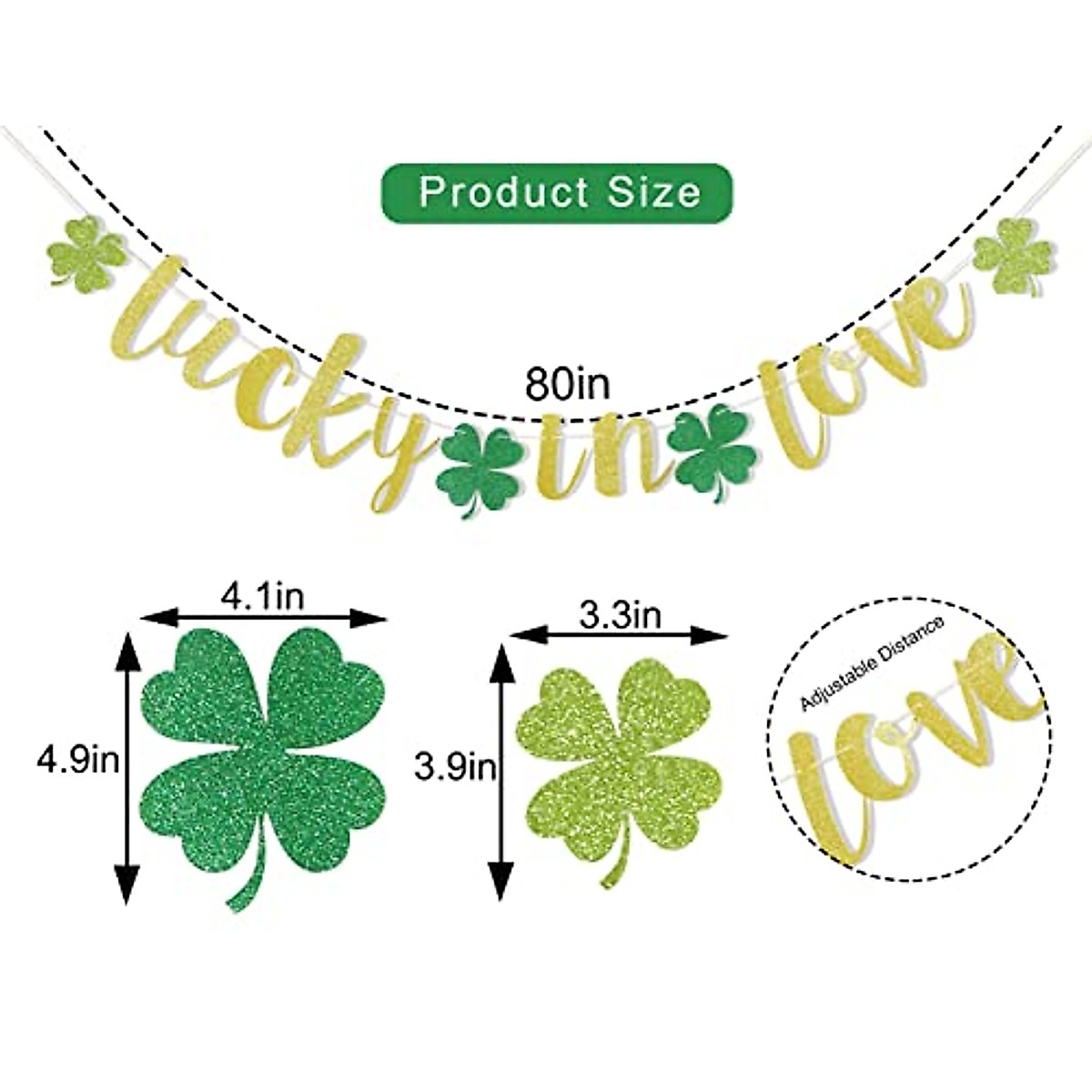 Lucky in Love Banner - St Patricks Day Decoration,st Patricks Day Banner,st Patricks Day Wedding Decor, St Patricks Day Bridal Shower,lucky in Love St Patricks Bachelorette Party Banner