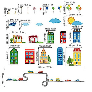 decalmile Construction City Wall Stickers Transportation Car Vehicles Wall Decals Baby Nursery Children's Bedroom Playroom Wall Decor