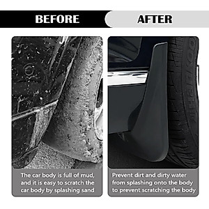 Salior 4PCS Car Mud Flaps,No Drilling Required Splash Guards Bendable Mud Guard for Car,Universal Mud Flaps for Trucks Protects Front & Rear Wheel Automotive Exterior Accessories