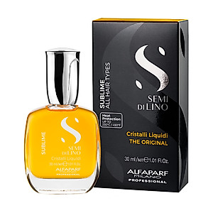 Alfaparf Milano Semi di Lino Sublime Cristalli Liquidi Hair Oil Serum with Thermal Protection - Anti Frizz Hair Serum & Smoothing Heat Protectant Spray with Vitamin E for Frizzy Hair (1.01 oz / 30 ml)