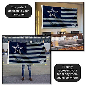 WinCraft Dallas Cowboys USA American Nation Stripes 3x5 Grommet Flag