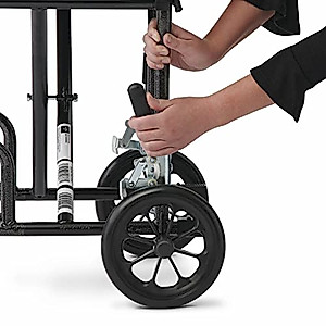 Medline Steel 17" Transport Chair, Hammertone
