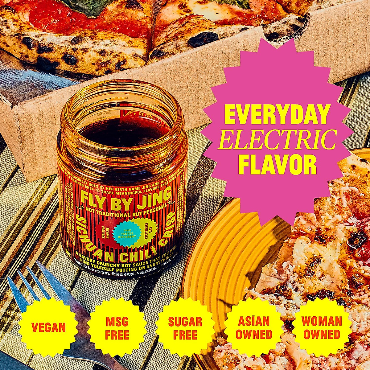 FLYBYJING Spicy Duo - Premium Sichuan & Xtra Spicy Chili Crisp Sauce Bundle - Hot & Savory - Elevates the Flavor of Any Dish - Perfect for Stir-fries, Dumplings, Noodles and More (6 oz, Pack of 2)