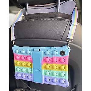 Galaxy Tab A8 Case for Kids Girls Boys, Tablet A8 Case 10.5-inch, UFAINEI Cute Silicone Cases for Samsung Tab A8 with Pencil Holder Kickstand&Detachable Shoulder Strap(SM-X200/SM-X205/SM-X207)